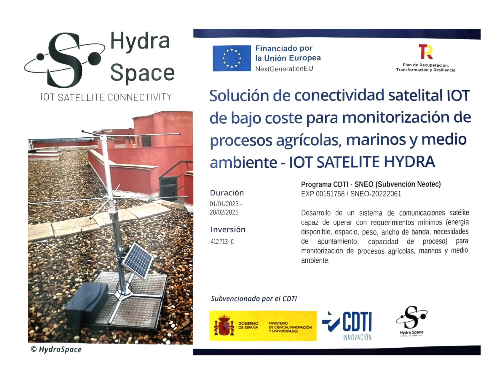 Hydra Space, con la ayuda de CDTI, desarrolla una innovadora solución de monitorización ...